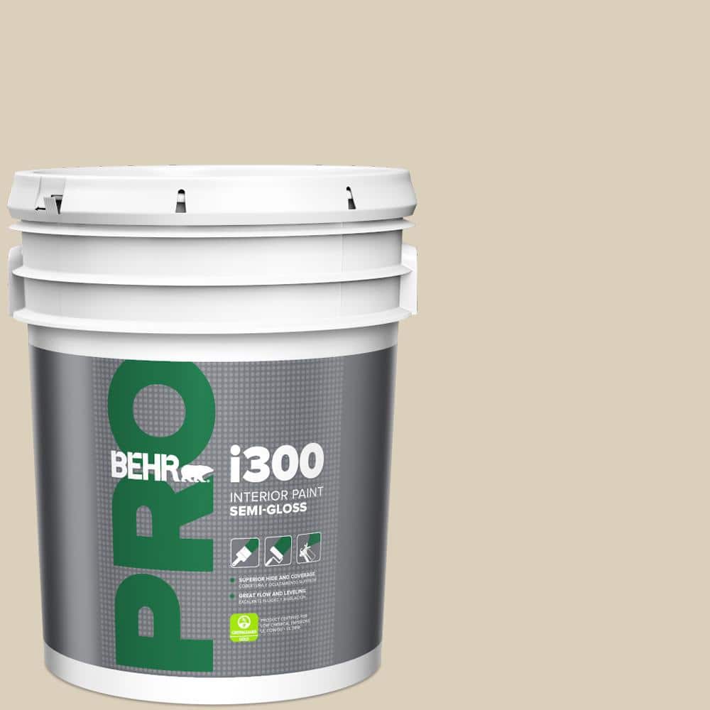 BEHR PRO 5 gal. #MQ3-15 Bell Tower Semi-Gloss Interior Paint PR37005 ...