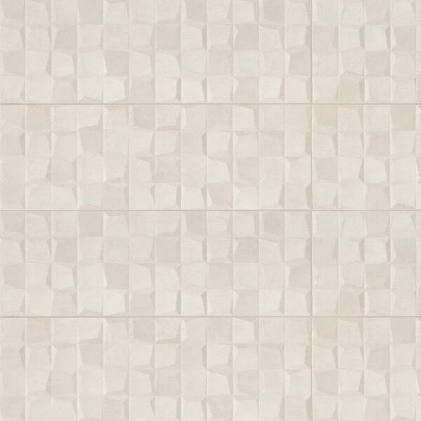 Bedrosians Calix Rectangle Matte Beige 12 in. x 36 in. 3D Ceramic Wall ...