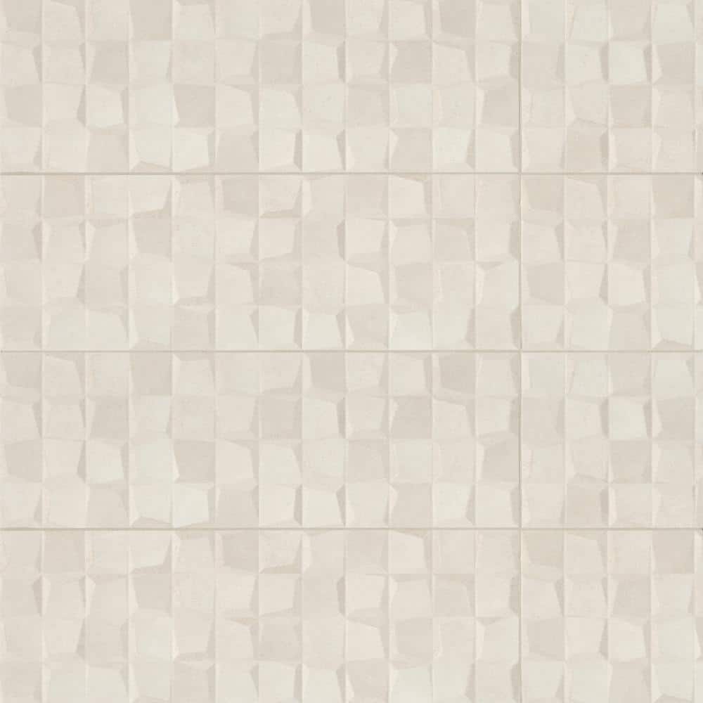 Bedrosians Calix Rectangle Matte Beige 12 in. x 36 in. 3D Ceramic Wall ...