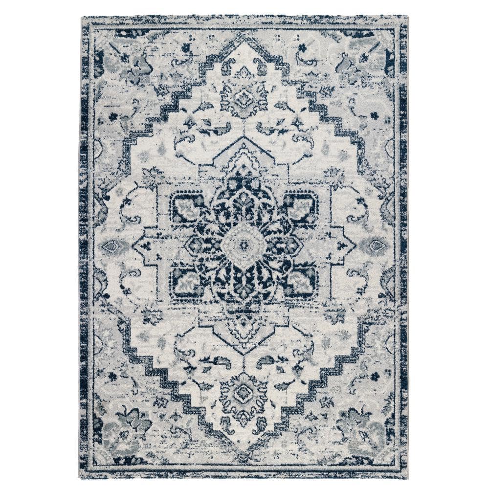 Amer Rugs Alexandria 2 ft. X 3 ft. Deep Blue Medallion Area Rug ...
