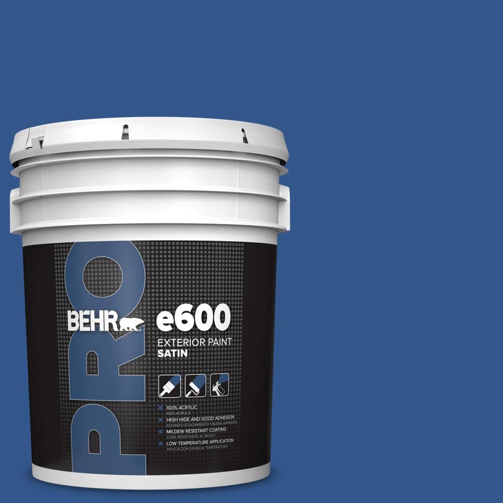BEHR PRO 5 gal. #PPU15-03 Dark Cobalt Blue Satin Exterior Paint PR64305 ...