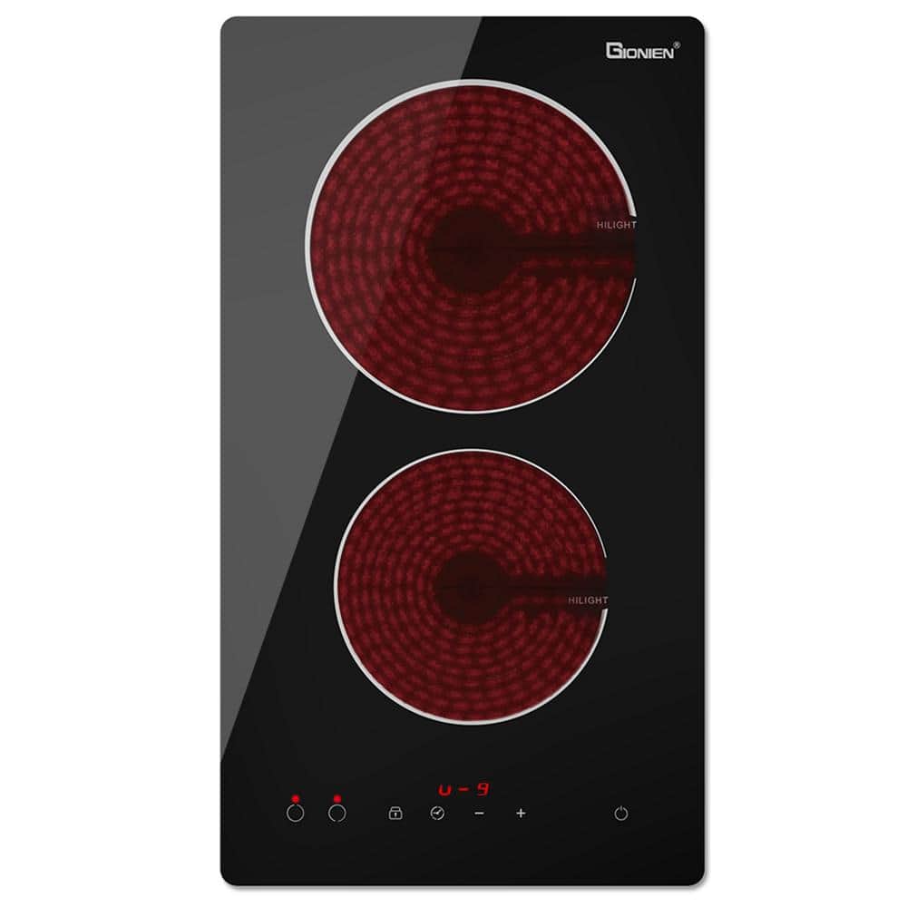 LTMATE 12 in. Built-in Radiant Electric Cooktop in Black with 2 ...