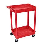 H Wilson 18 in. x 35 in. 2-Tub Shelf Utility Cart, Gray EC11-G