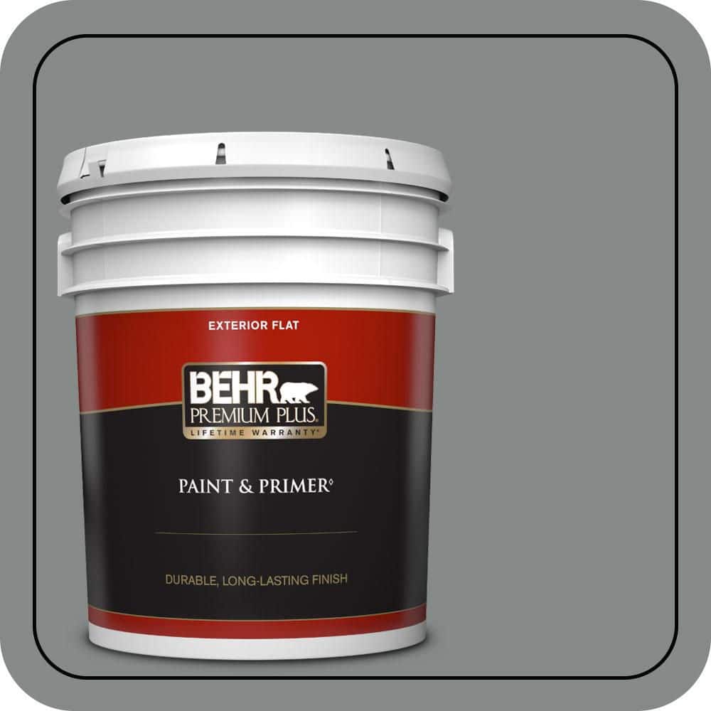 BEHR PREMIUM PLUS 5 gal. #N460-5 Slate Rock Flat Exterior Paint ...