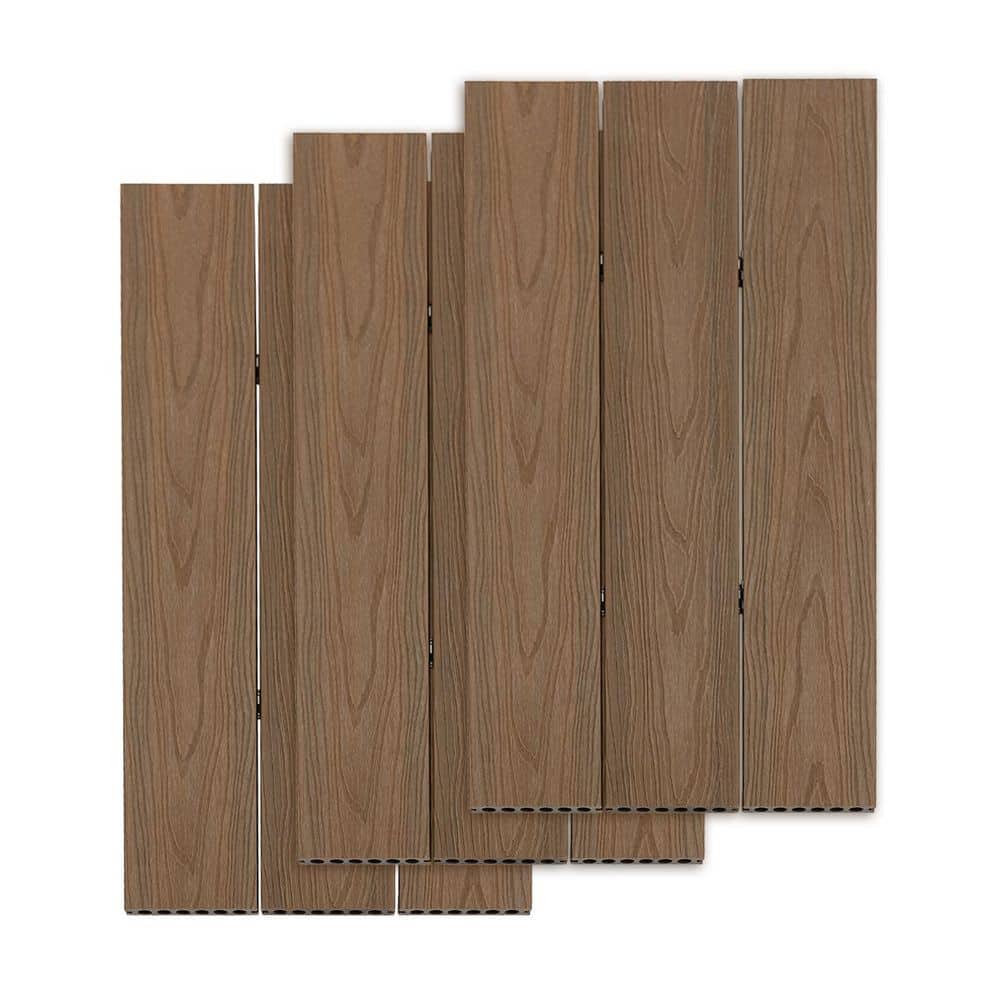 mondaria Outdoor Waterproof 1 in. x 5.4 in. x 8 ft. Brown Hollow ...