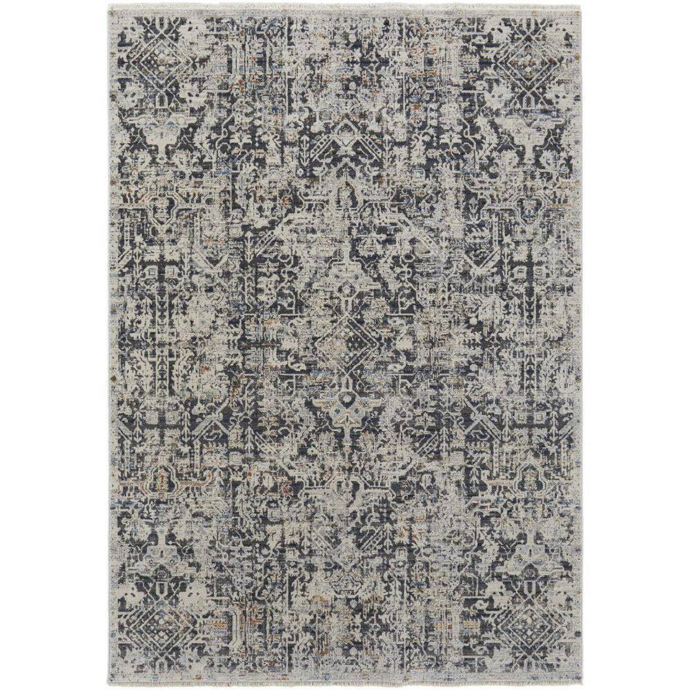 HomeRoots 3 ft. x 5 ft. Ivory, Gray Abstract Area Rug 2000567270 - The ...