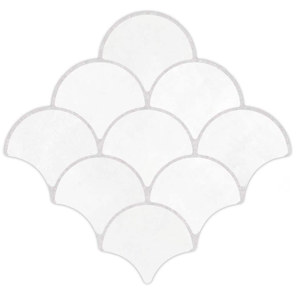 Merola Tile Scala White 12-1/8 in. x 12-1/8 in. Porcelain Floor and ...