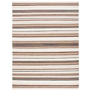 SAFAVIEH Striped Kilim Black Ivory 8 ft. x 10 ft. Plaid Area Rug ...