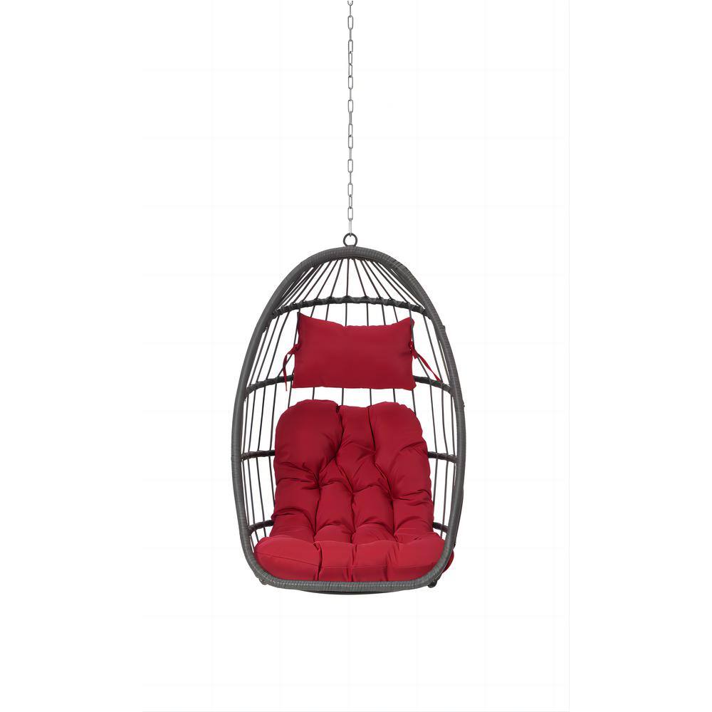 Metal Outdoor Garden Rattan Egg Swing Chair Hanging Chair Garden swing ...