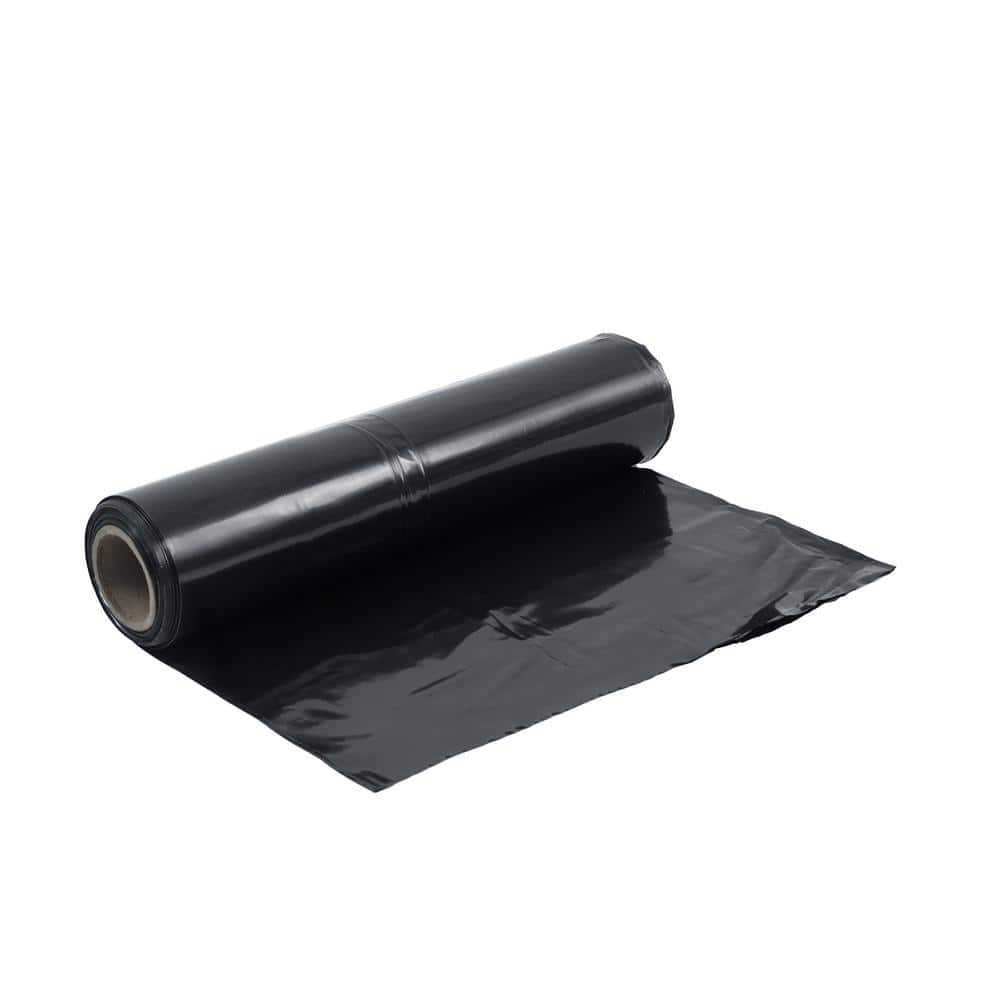 Fencer Wire 1200 in. Black 4 mil Plastic Sheeting, Roll of Heavy-Duty ...