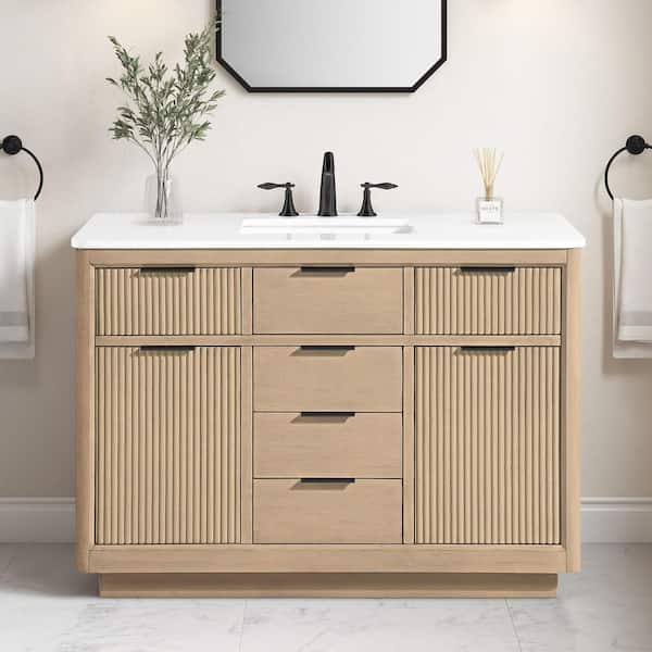 OVE Decors Xander 48 in. Single Sink Freestanding Sahara Birch Bath ...