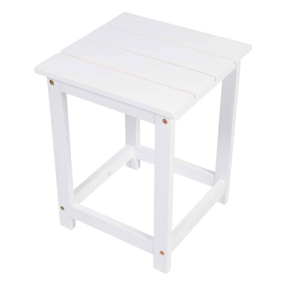 Shine Company 19in. White Outdoor Acacia Wood Side Table 7601WT-AC ...