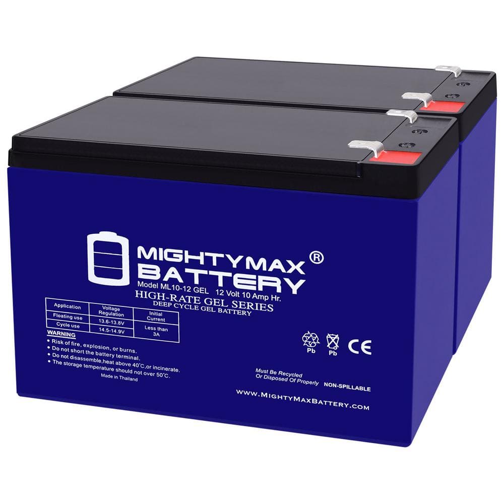 MIGHTY MAX BATTERY 12-Volt 10AH GEL F2 Replacement Battery Compatible ...