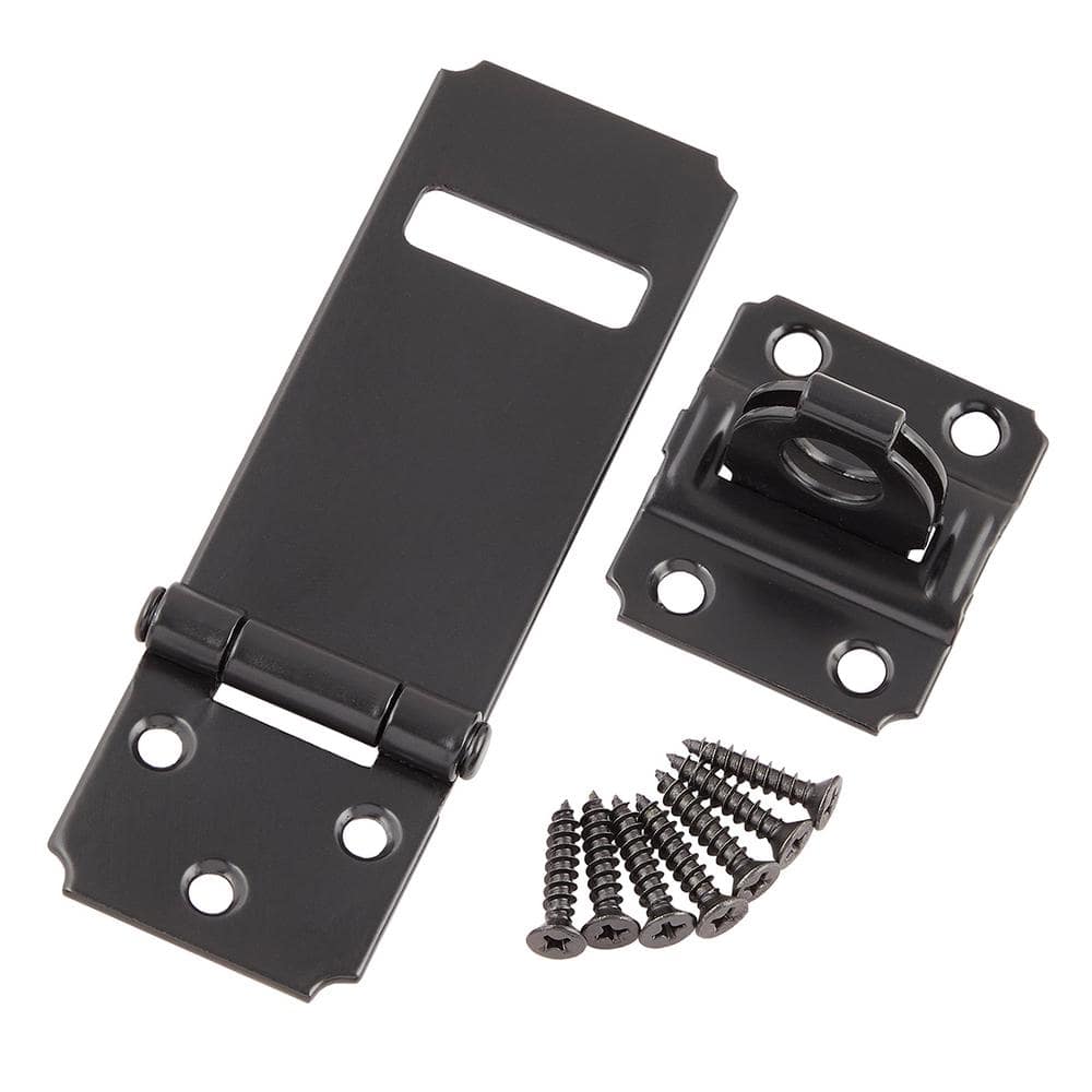 Everbilt 4-1/2 in. Black Latch Post Safety Hasp 33657 - The Home Depot