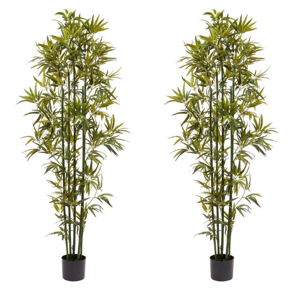 Pure Garden 6 ft. Artificial Bamboo Trees (Set of 2) 50-LG1193-2 - The ...