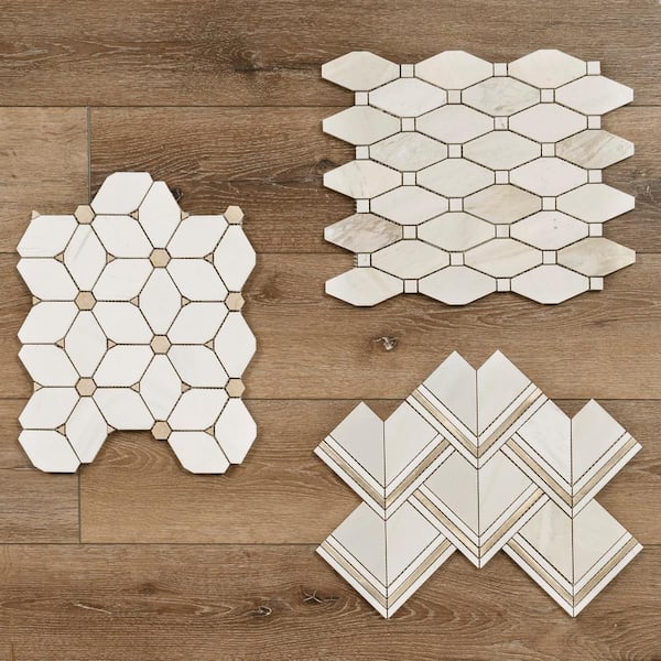 MSI Take Home Tile Sample - Cecily Mosaic 4 in. x 4 in. Mixed Floor and ...
