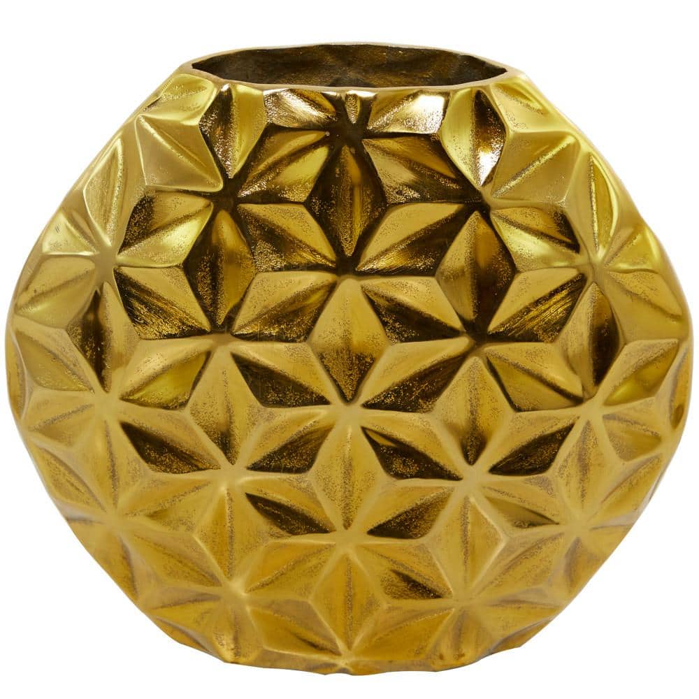 CosmoLiving by Cosmopolitan 13 in. Gold Faceted Aluminum Metal ...