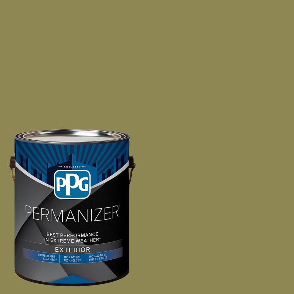 PERMANIZER 1 gal. PPG1114-6 Bronze Green Semi-Gloss Exterior Paint ...