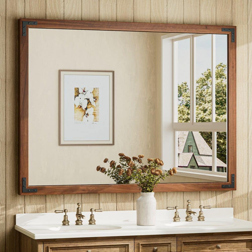 Reviews for KeonJinn 48 in. W x 36 in. H Rectangular Rustic Wood Framed ...