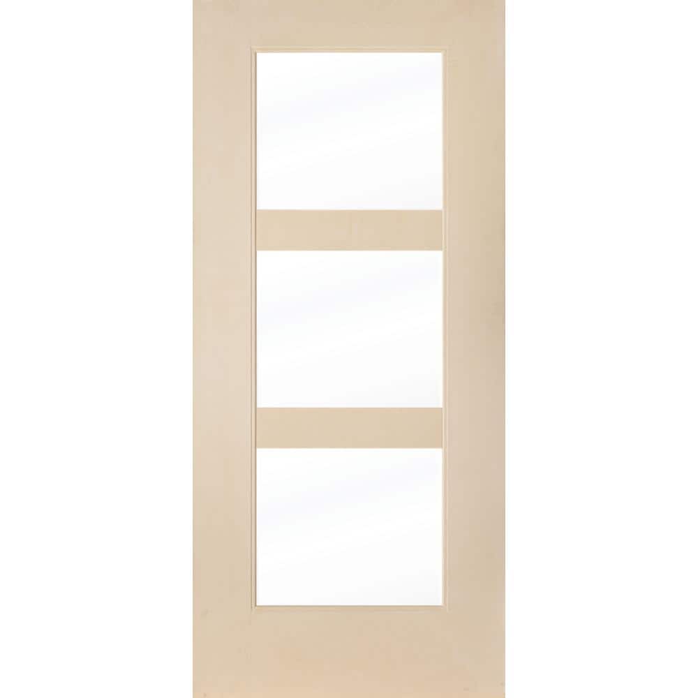 Krosswood Doors BRIGHTON Modern 36 in. x 79 in. 3-Lite Universal ...
