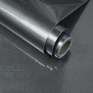 TUKTUK Twinkle Glossy Light Gray Vinyl Peel and Stick Wallpaper Roll ...