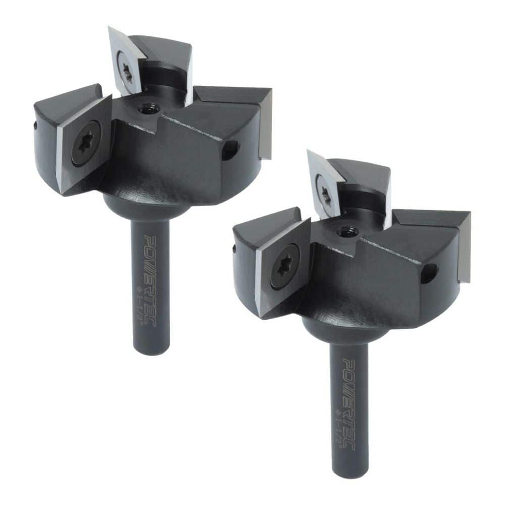 ‎POWERTEC Slab Flattening Router Bit-3-Wing Carbide Inserts with 1/4 in ...