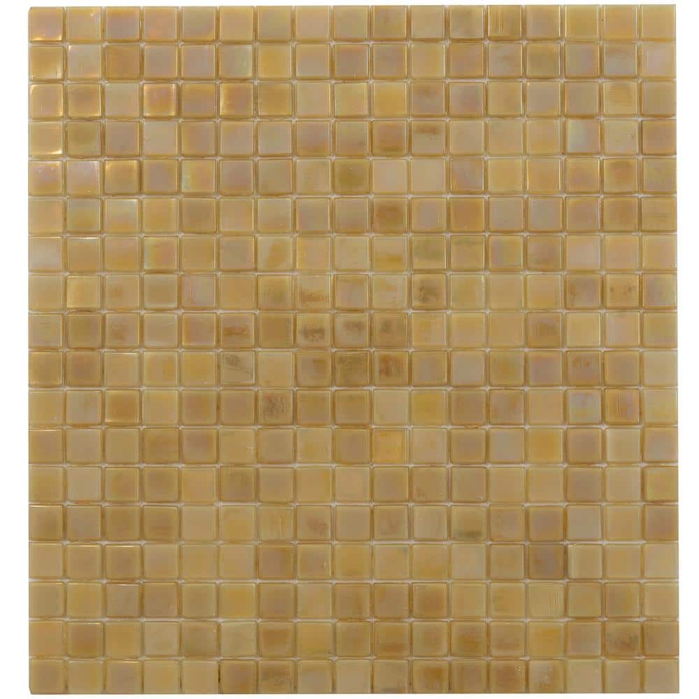 Apollo Tile Skosh 4 in. x 6 in. Glossy Ecru Beige Glass Mosaic Uniform ...