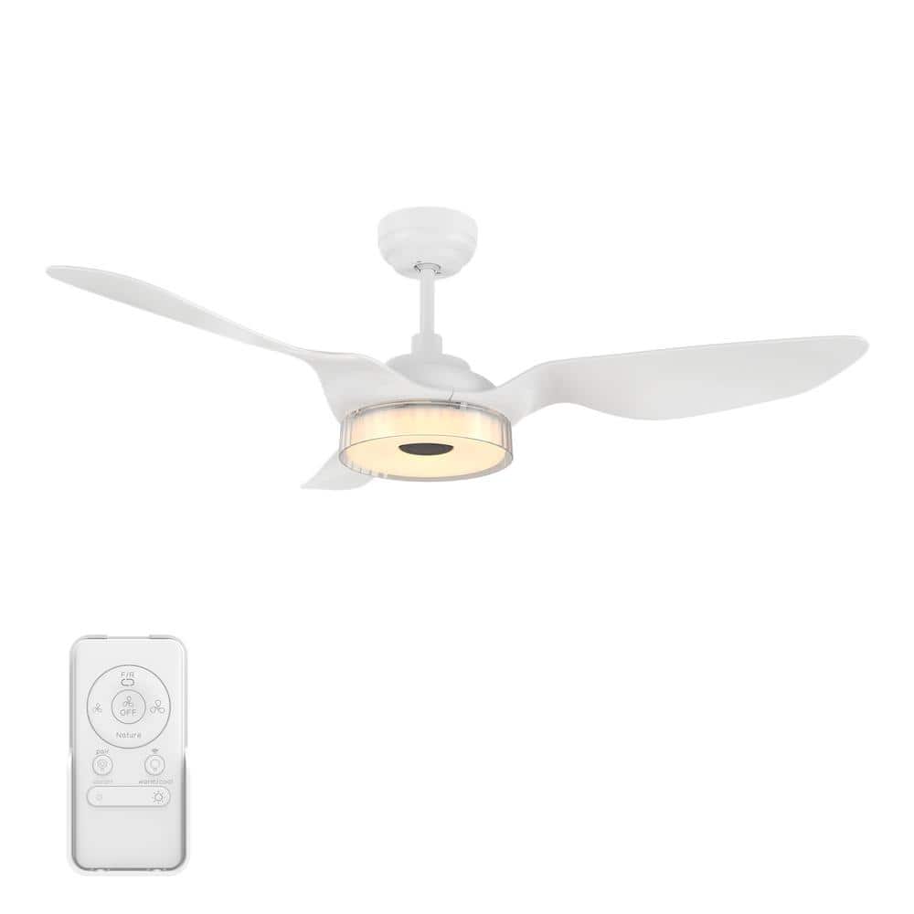 CARRO Finley II 52 in. Dimmable LED Indoor White Smart Ceiling Fan with ...
