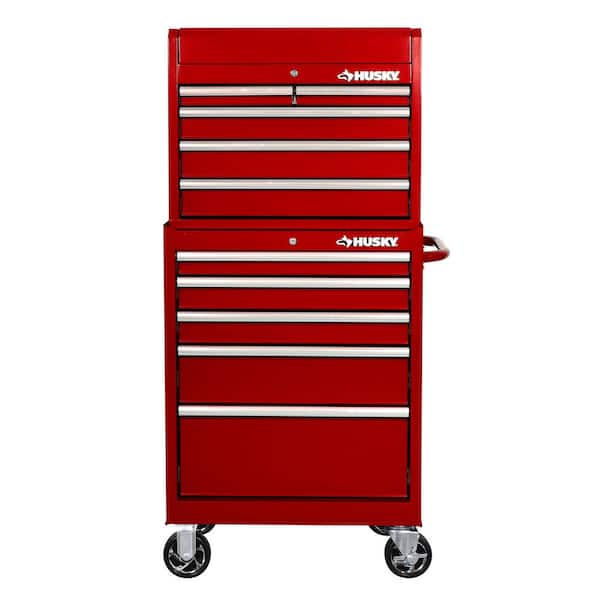 Husky Tool Storage 27 in. W x 18 in. D Standard Duty Red Rolling Tool ...
