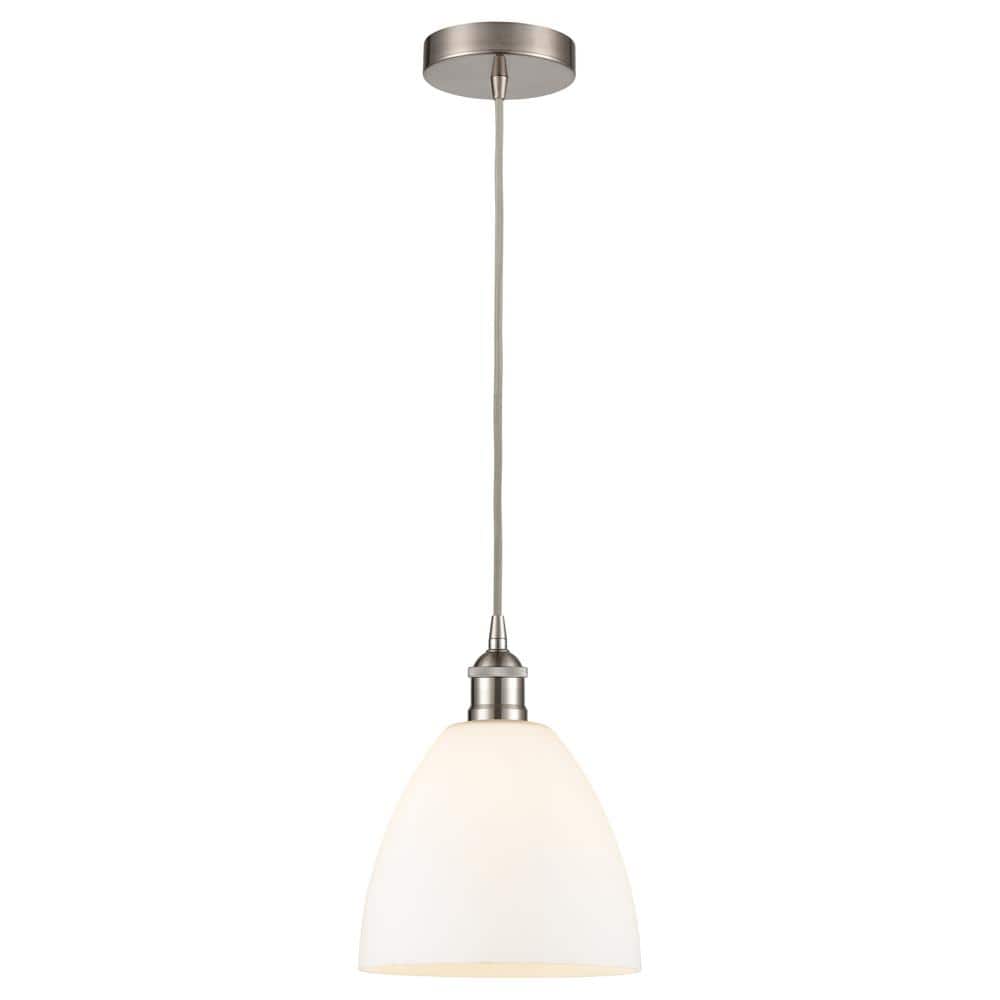 Innovations Edison Dome 60-Watt 1-Light Brushed Satin Nickel Standard ...