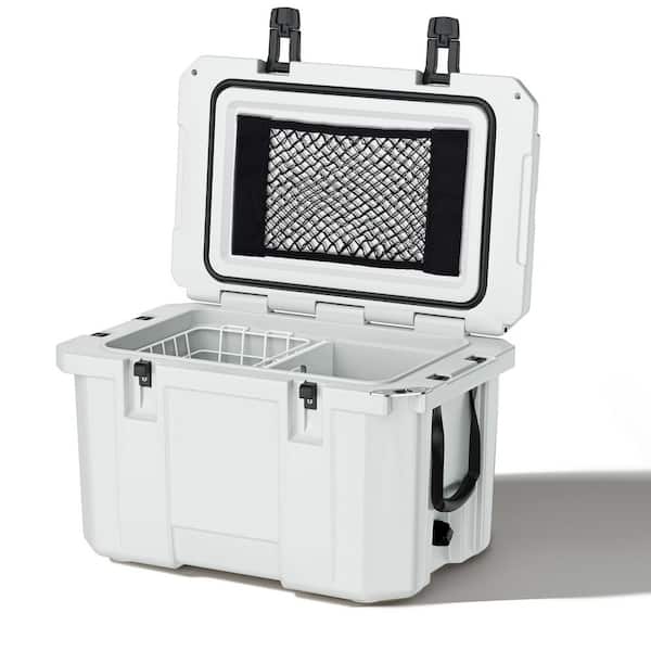 futhork White 60 qt. Portable Chest Cooler with Cup Holders, Nylon Rope ...