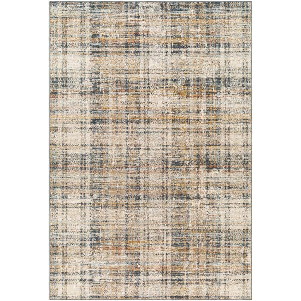 Livabliss Beckham Taupe Checkered 5 ft. x 7 ft. Indoor Area Rug BCM2331 ...