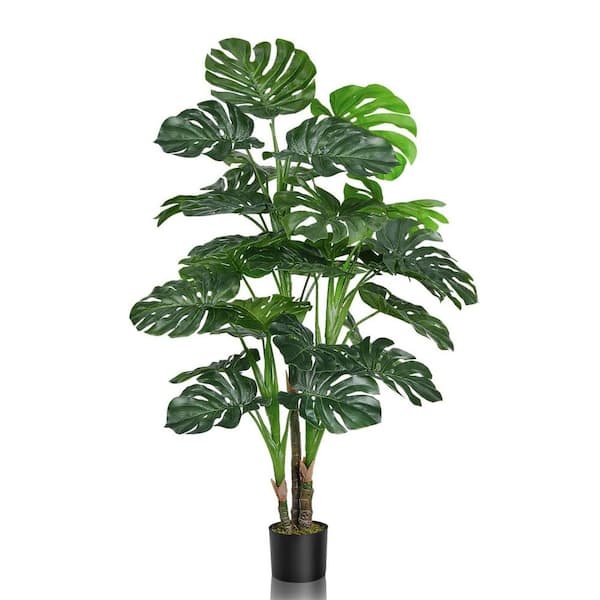 4.5 ft. Artificial Monstera Tree in Black Pot Z07ZVNDQTR - The Home Depot