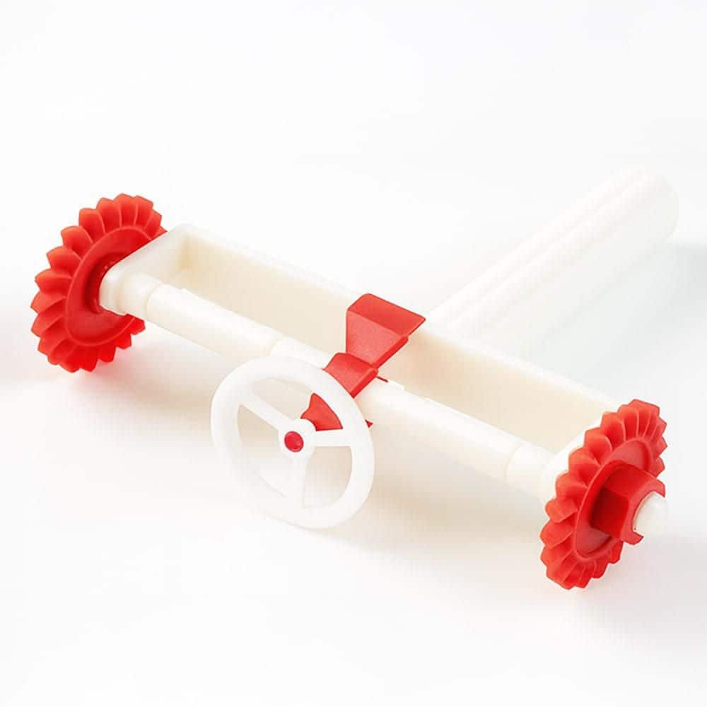 OVENTE Red and White Pasta Maker Accessory and Pasta Cutter Bike with 3 ...