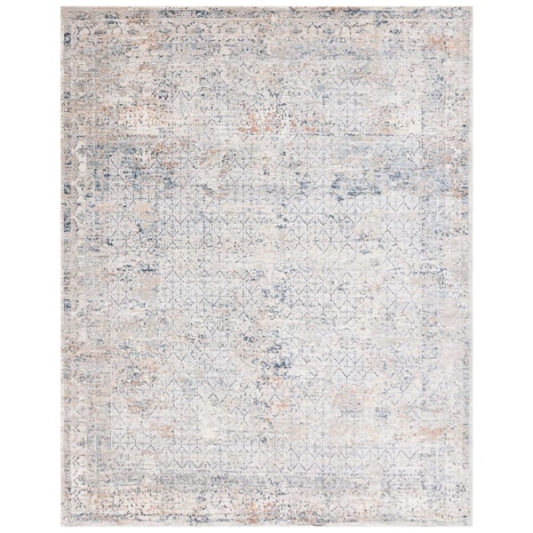 SAFAVIEH Cosmopolitan 8 ft. x 10 ft. Cream/Beige Distressed Abstract ...