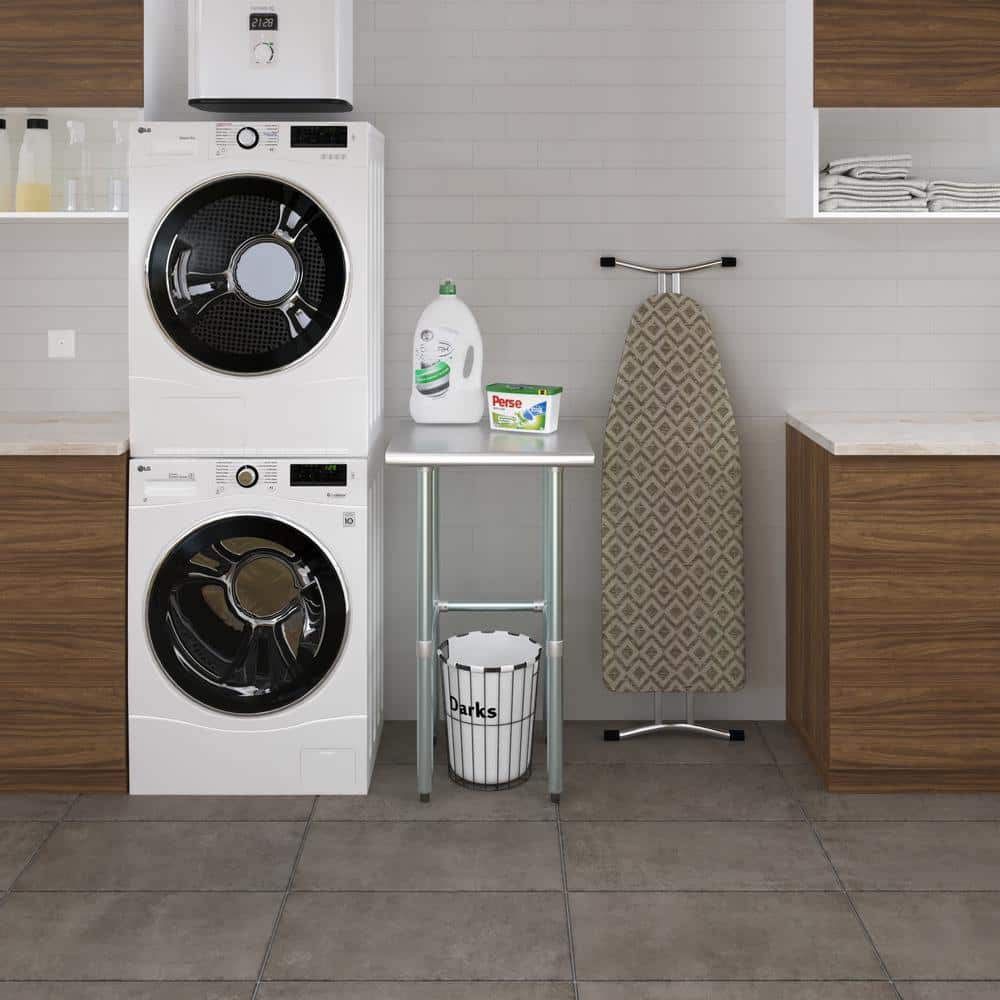 AMGOOD 20 in. x 20 in. Open Base Stainless Steel Work Table for ...