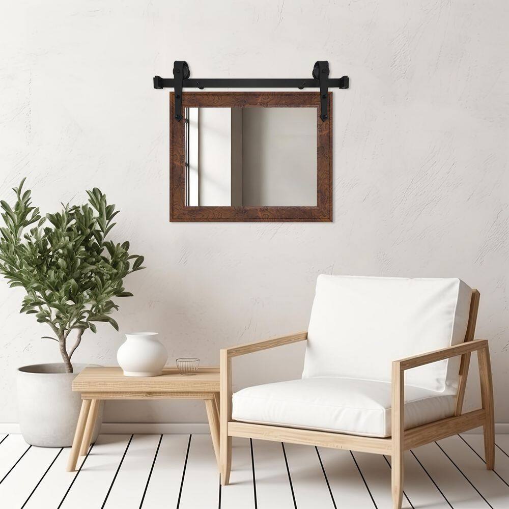 Rayne Mirrors (38 in. W x 33 in. H) Dashboard Burl Modern Rustic Mirror ...
