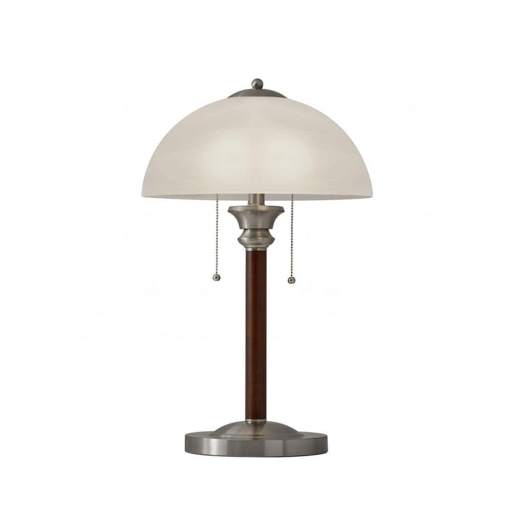 HomeRoots 23 in. Silver Metal Standard Table Lamp with White Shade ...