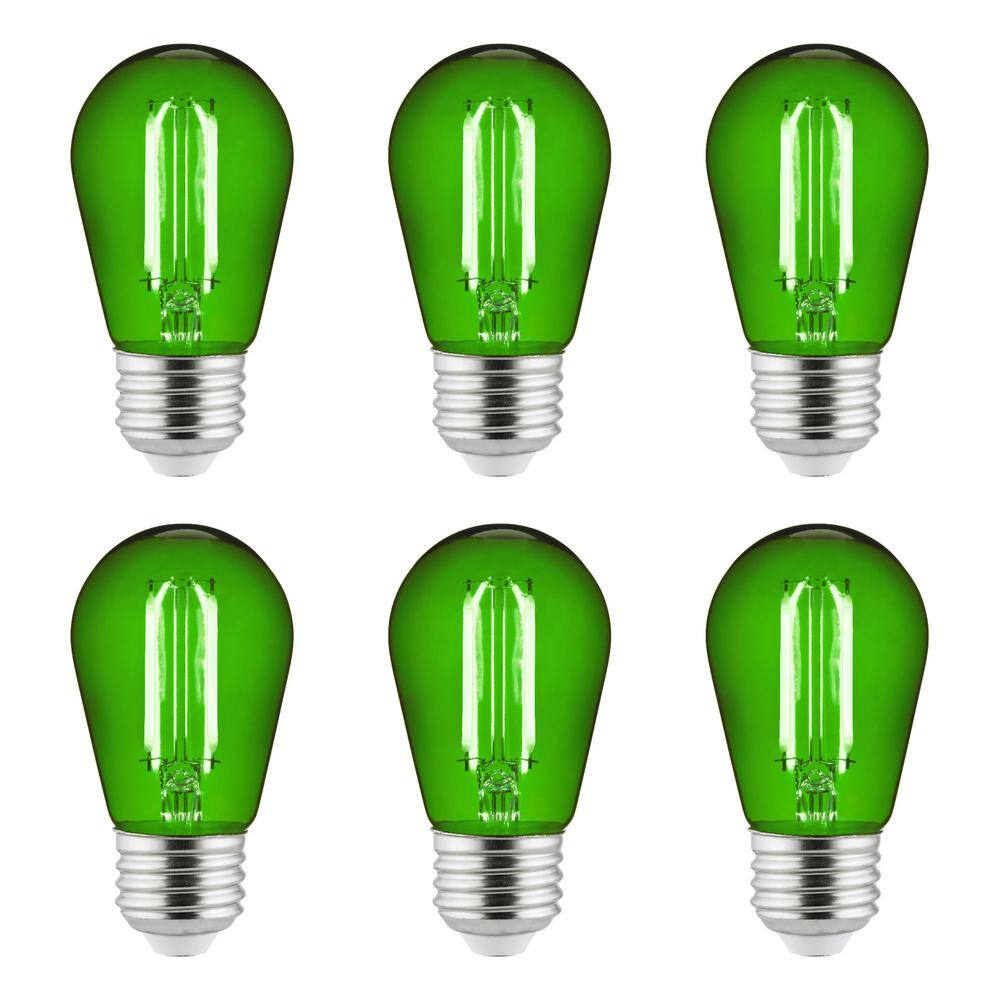 Sunlite 25-Watt Equivalent S14 Dimmable UL Listed E26 Base, Green, (6 ...