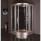 Platinum 47 in.x 47 in.x 90 in. Corner Steam Shower in Black with ...