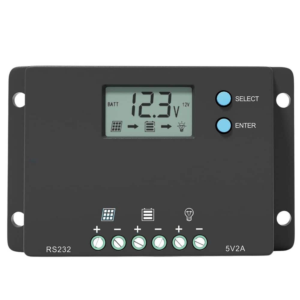 Ahfiwaso Wanderer Series 12V-24V 10-amps Solar Charge Controller LCD ...