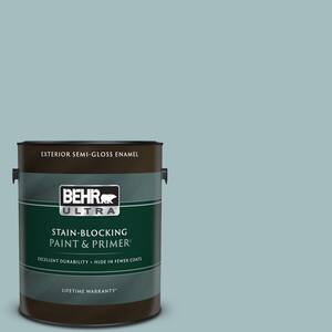 BEHR MARQUEE 1 qt. #PPU13-13 Oslo Blue Semi-Gloss Enamel Exterior Paint ...
