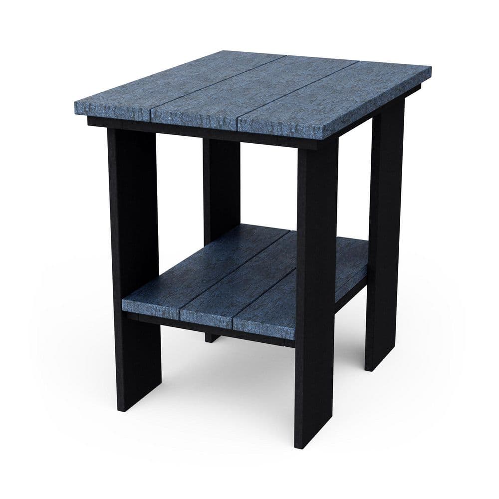 Wildridge Contemporary Patriot Blue and Black HDPE Plastic Outdoor Side ...