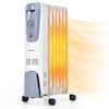 Costway 1500-Watt Electric Oil-Filled Radiator Space Heater 7-Fin ...