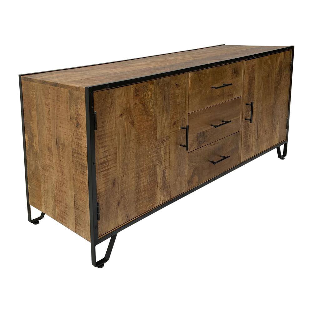 Coast to Coast imports Blaise Natural Wood Top 60 in. Sideboard with 2 ...