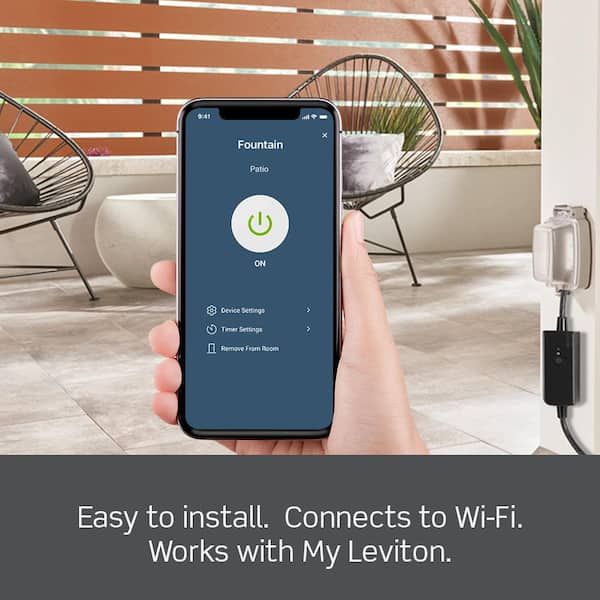 Leviton Decora Smart Wi-Fi Outdoor Plug, Matter Enabled, Weather ...