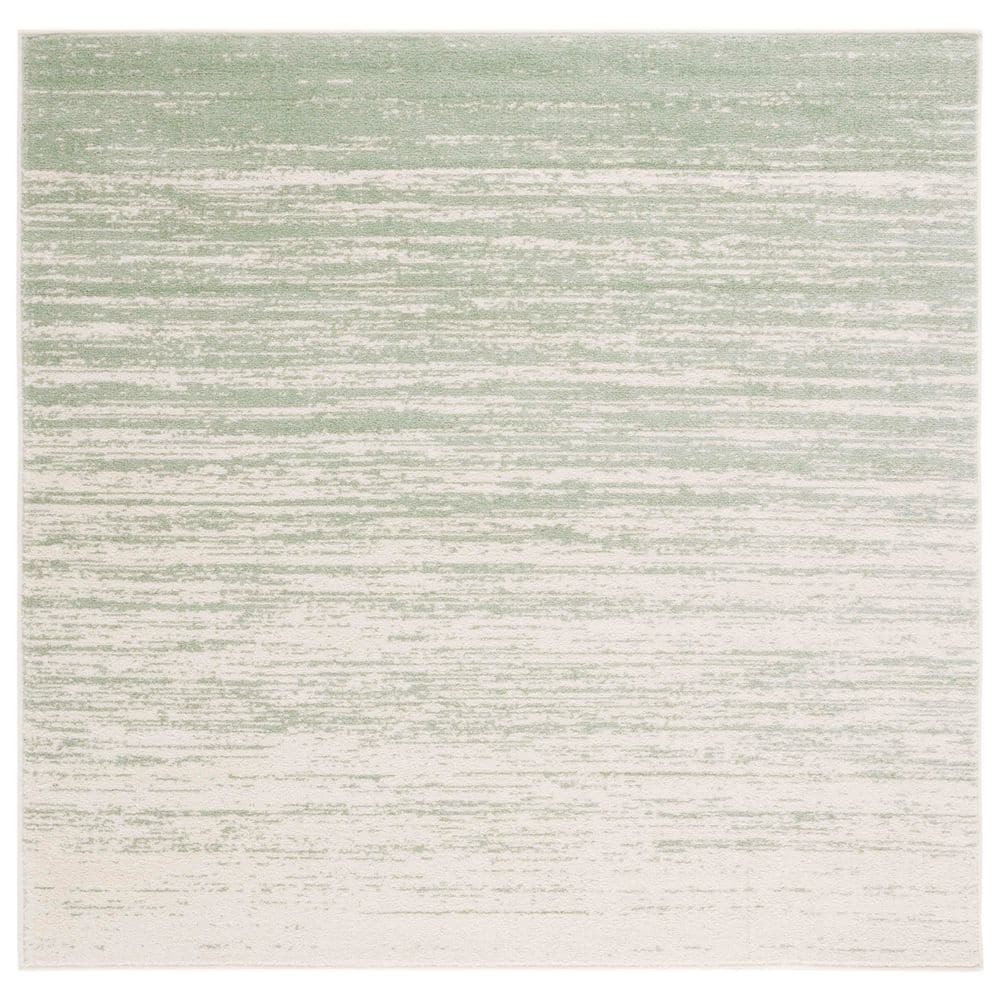 SAFAVIEH Adirondack Sage/Ivory Solid Color 8 ft. x 8 ft. Striped Square ...
