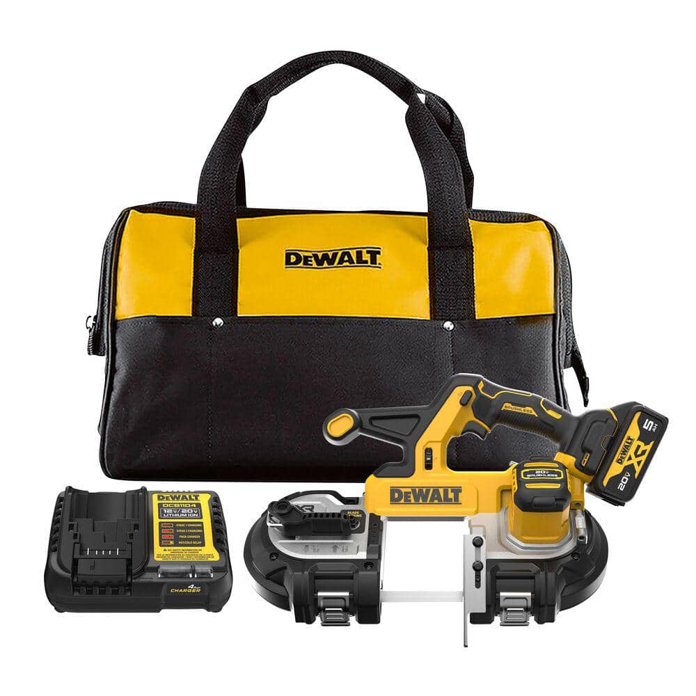DEWALT 20-Volt MAX Lithium-Ion 3-3/8 in. Cordless Band Saw with 5 Ah ...