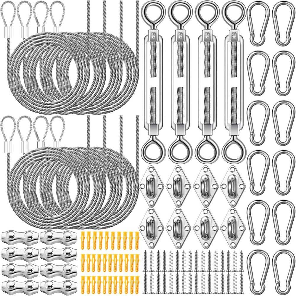 Oyezvary 104-Piece Stainless Steel Sun Shade Sail Hardware Kit with ...