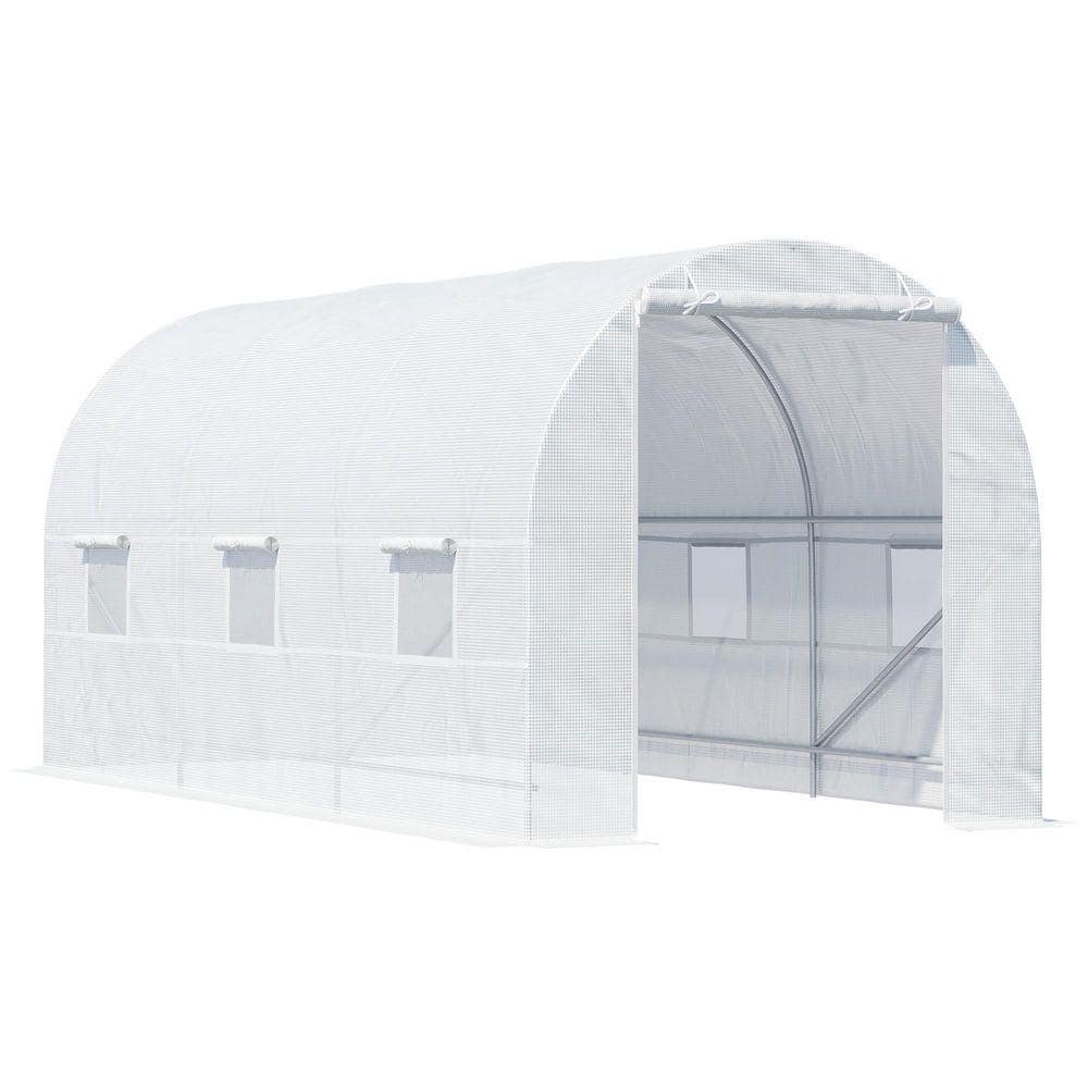 Otryad 15 ft. W x 7 ft. D x 7 ft. H Steel White Walk-In Tunnel ...